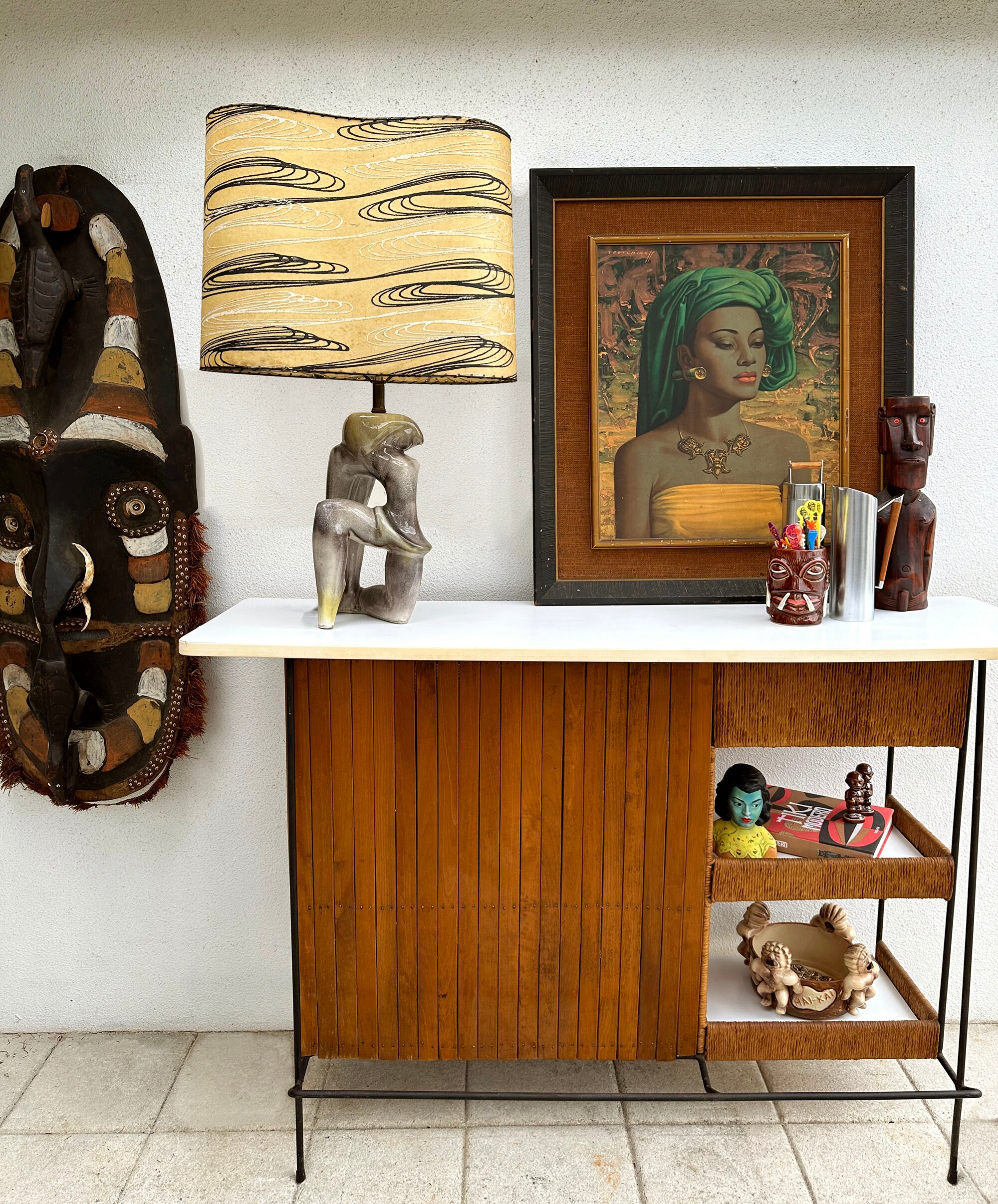 Vintage Arthur Umanoff Bar Wrought Iron Wood Slat Mid Century Modern - Etsy