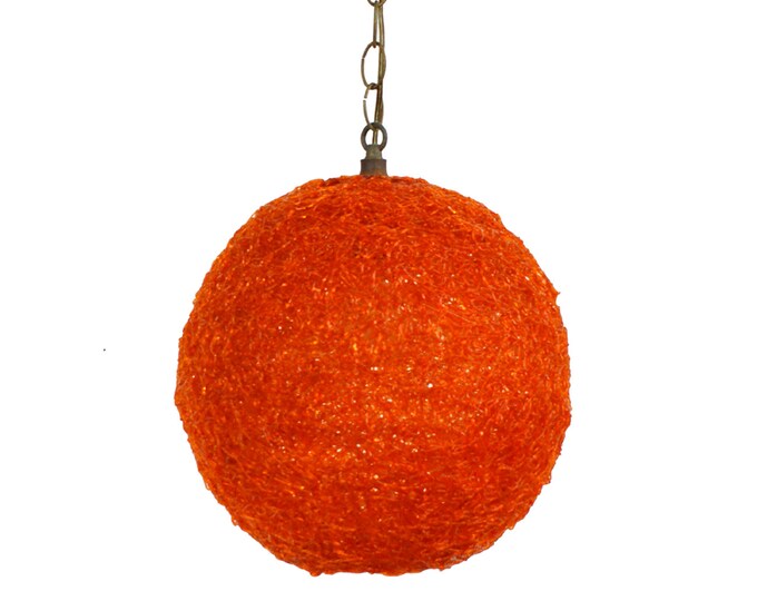Orange Spun Fiberglass Swag Lamp Mid Century Modern - Etsy