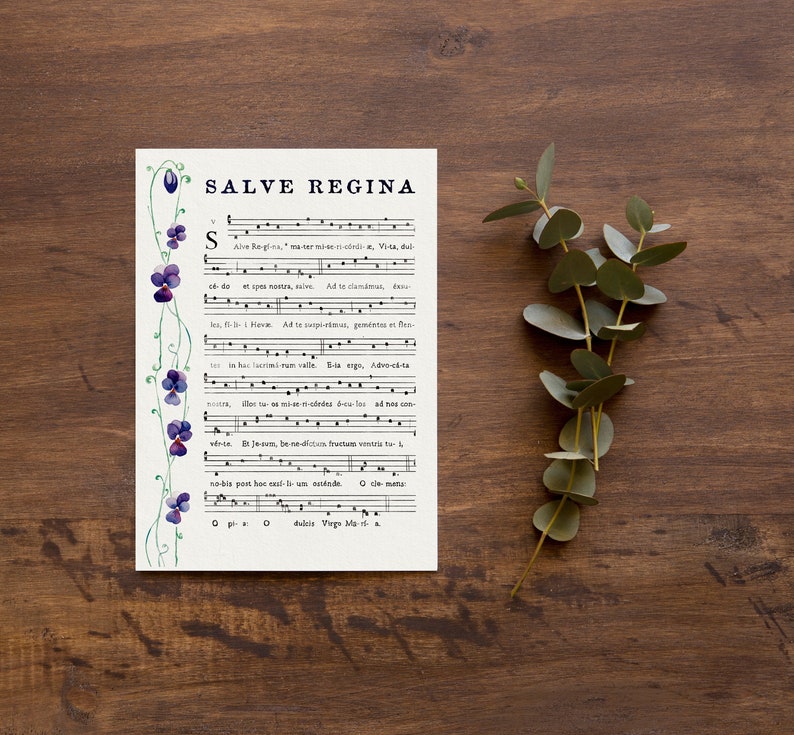 Salve Regina | Hymn Printable | Marian Hymn | Marian Antiphon Print ...