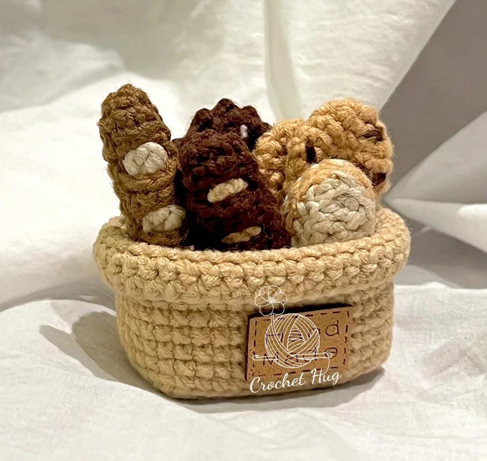 Crochet Bread Basket Pattern PDF, Cute Mini Bread Basket, Pattern With ...