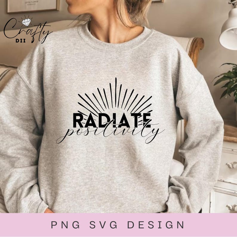 Radiate Positivity Svg, Affirmations, Wall Art Svg, Digital Design Svg ...