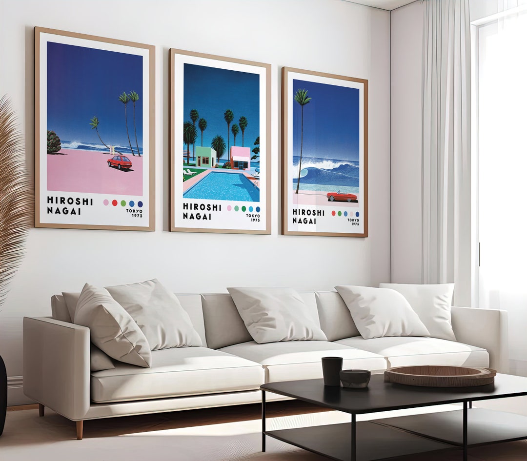 Set of 3 Prints, Poster Set, Gallery Wall Art Set,hiroshi Nagai Art ...