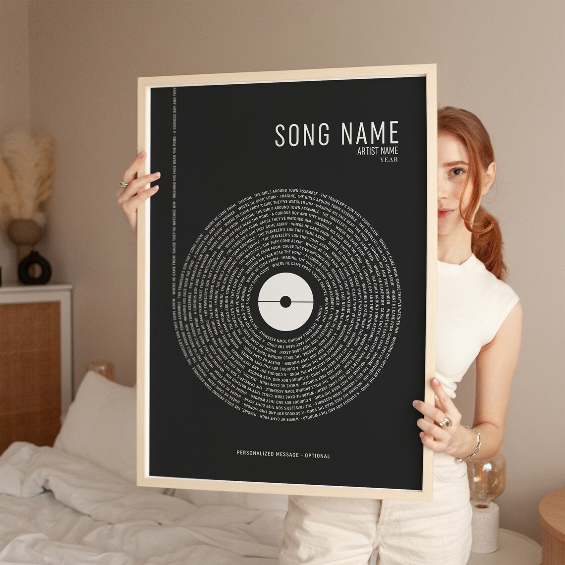 Custom Song Lyrics Print, Customizable Gift, Vinyl Poster, Music Poster ...