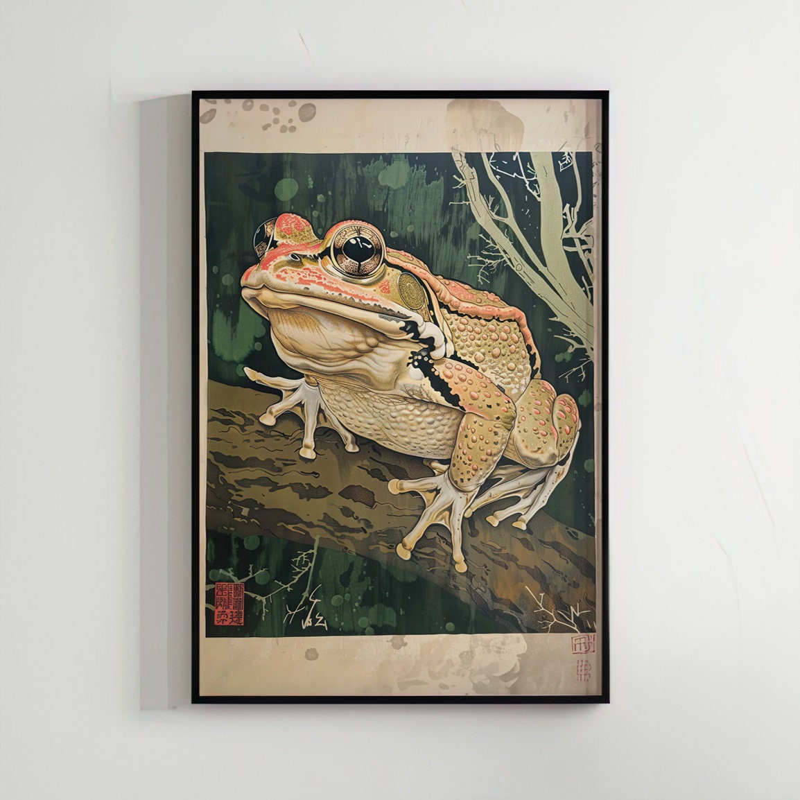 Toad, Japanese Art Print, Frog Art, Wall Decor, Japanese Poster ...