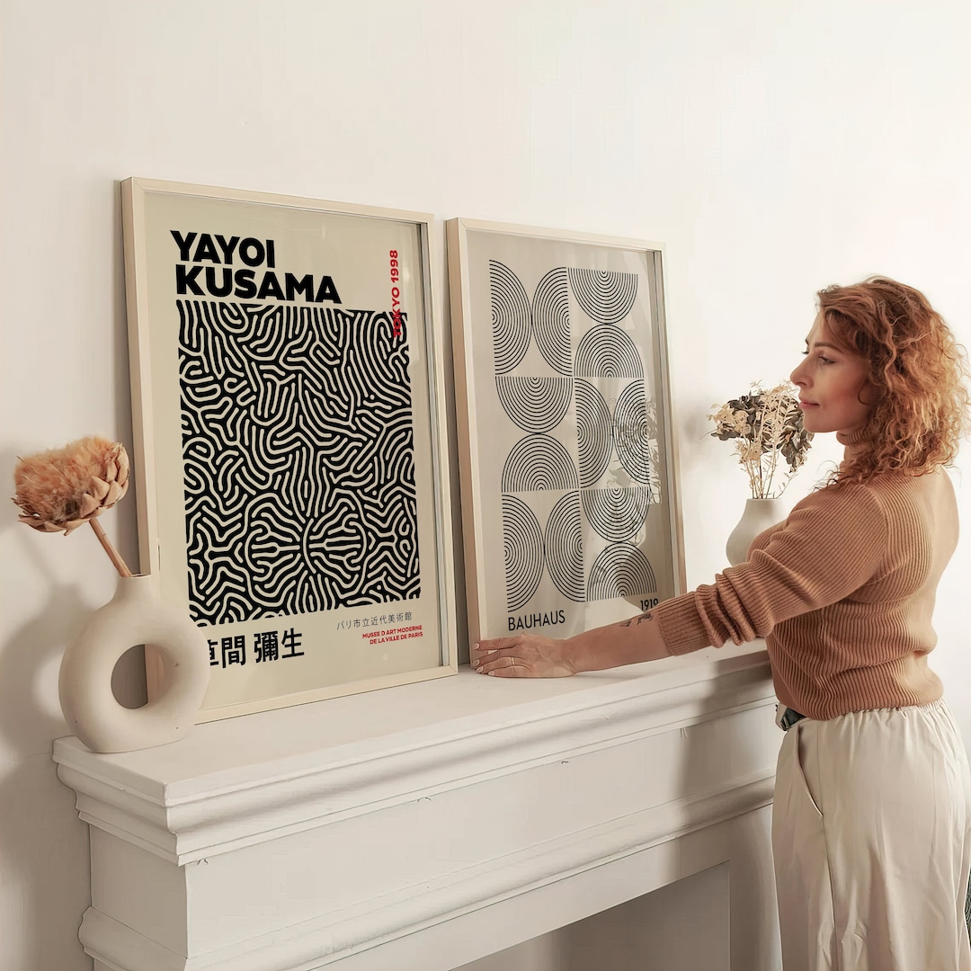 Set of 2 Prints, Poster Set, Gallery Wall Art Set, Yayoi Kusama Art ...