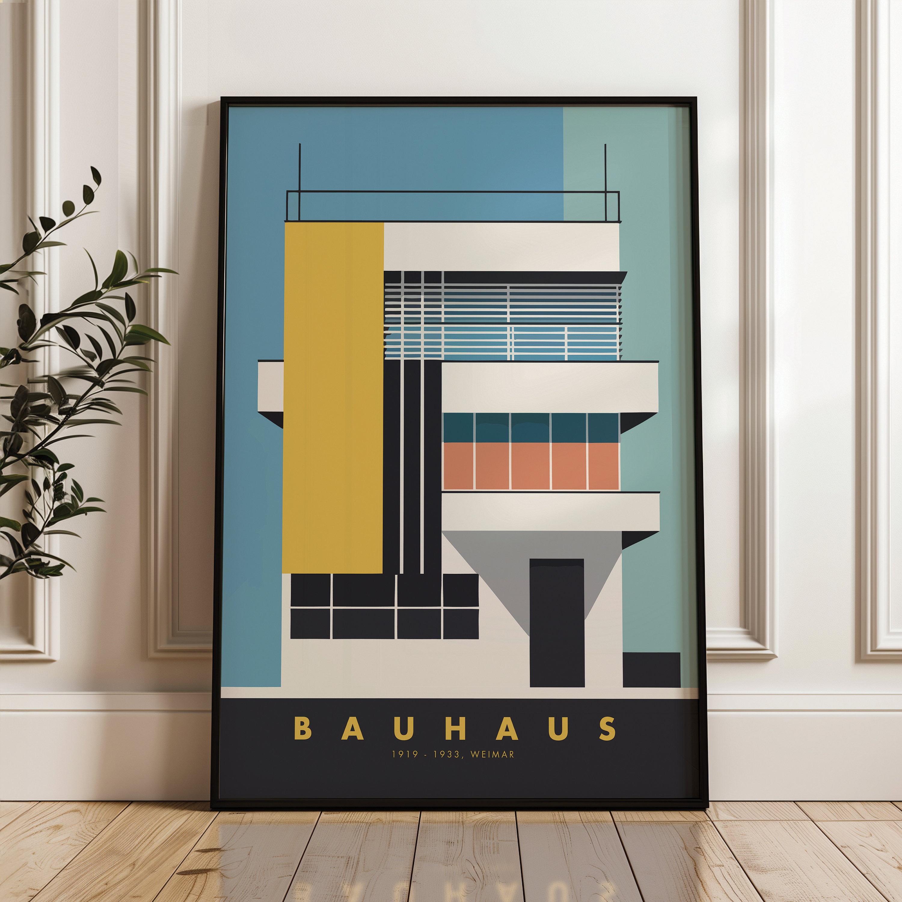 Bauhaus, Architectural Poster, Modern Building Art Print, Minimalism ...