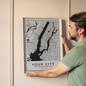 Personalized Map Poster, Customizable Map Print, Custom Gift, City Map ...