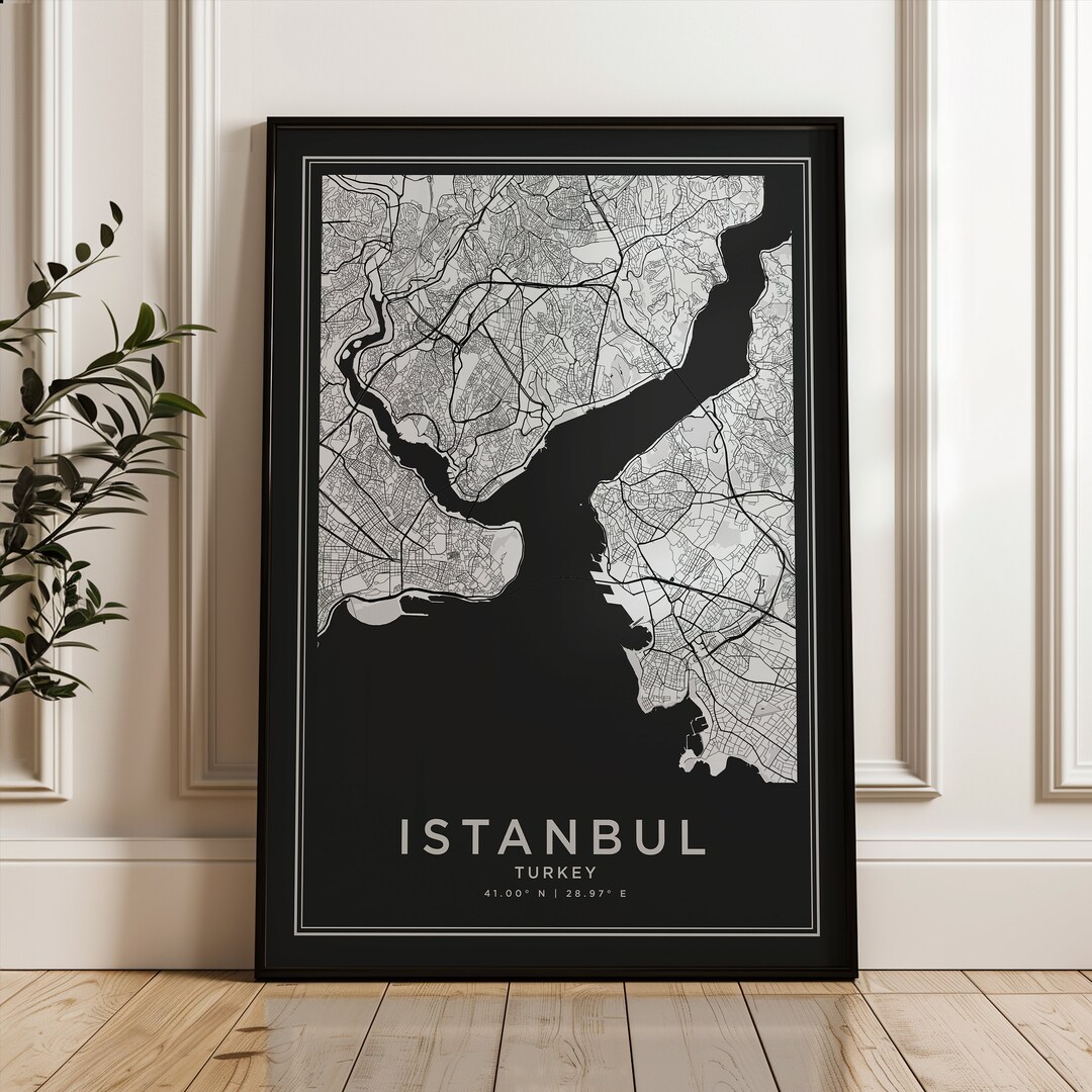 Istanbul Map, Istanbul Map Print, Line Art Map Poster, City Map Print ...