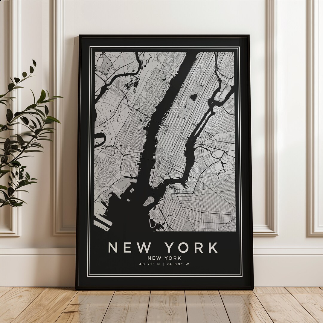 New York Map Poster, NYC Map, Line Art Map Poster, City Map Print ...