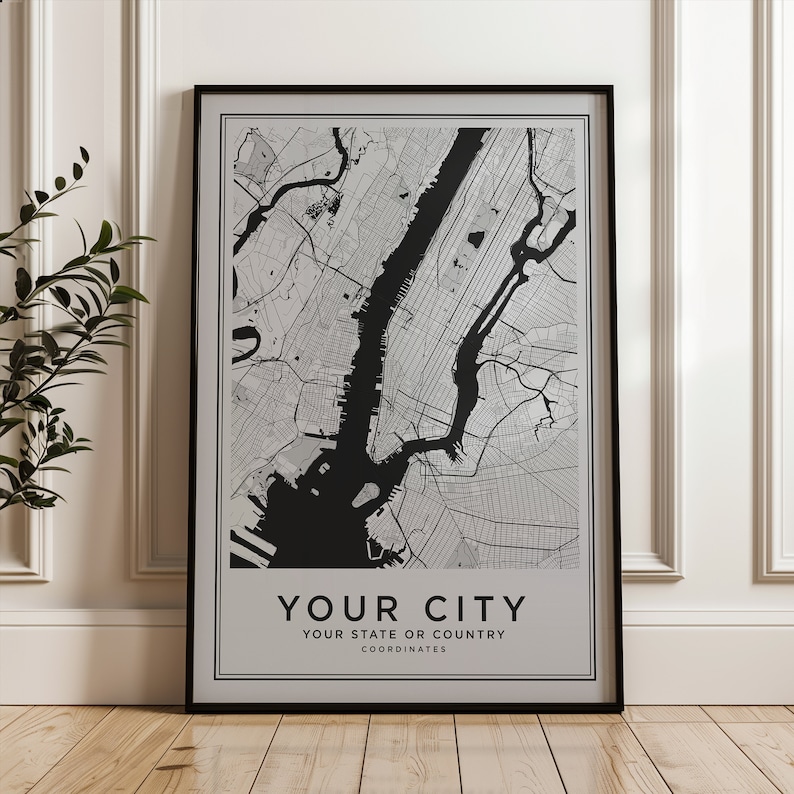 Personalized Map Poster, Customizable Map Print, Custom Gift, City Map ...