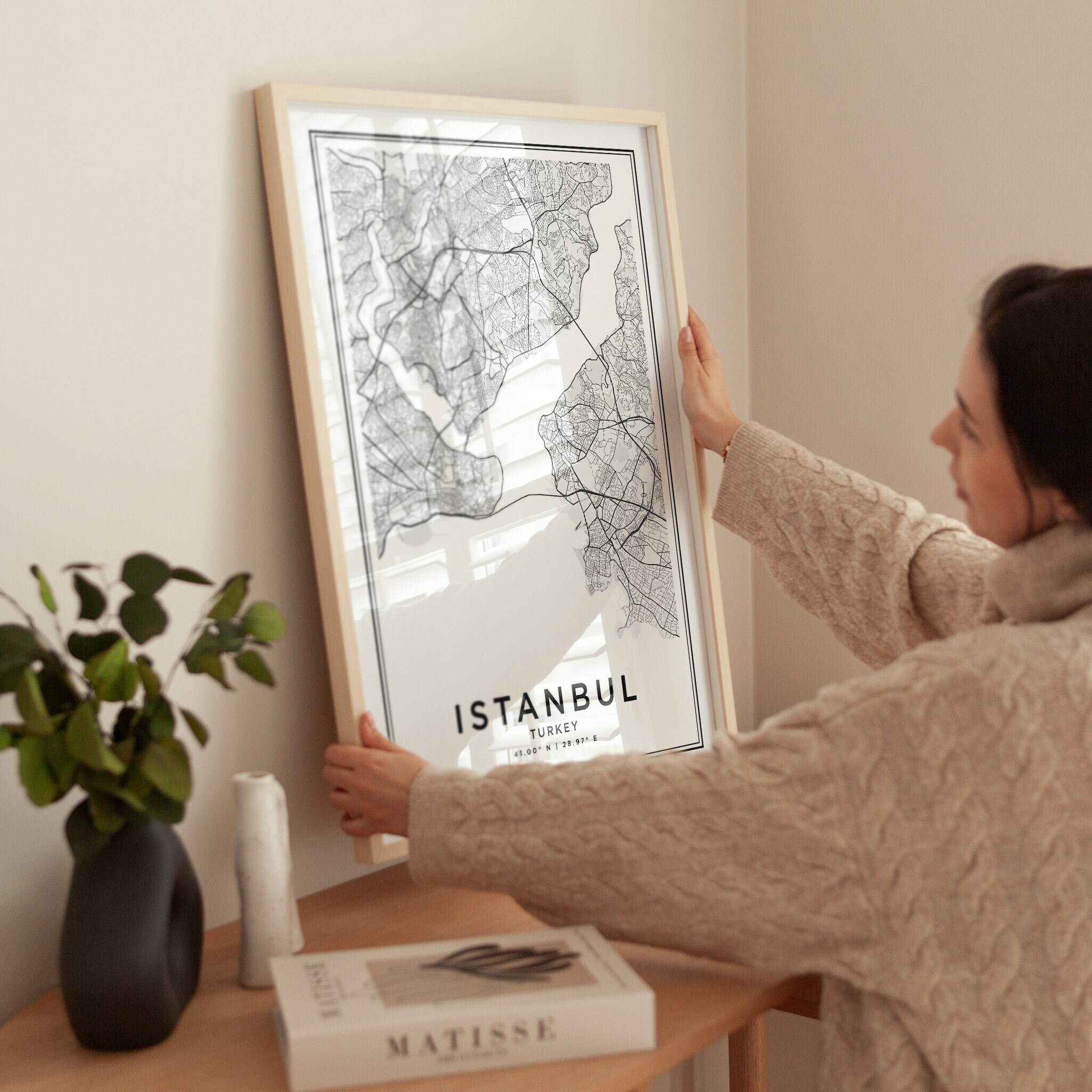Istanbul Map Poster, Istanbul Map, Line Art Map Poster, City Map Print ...