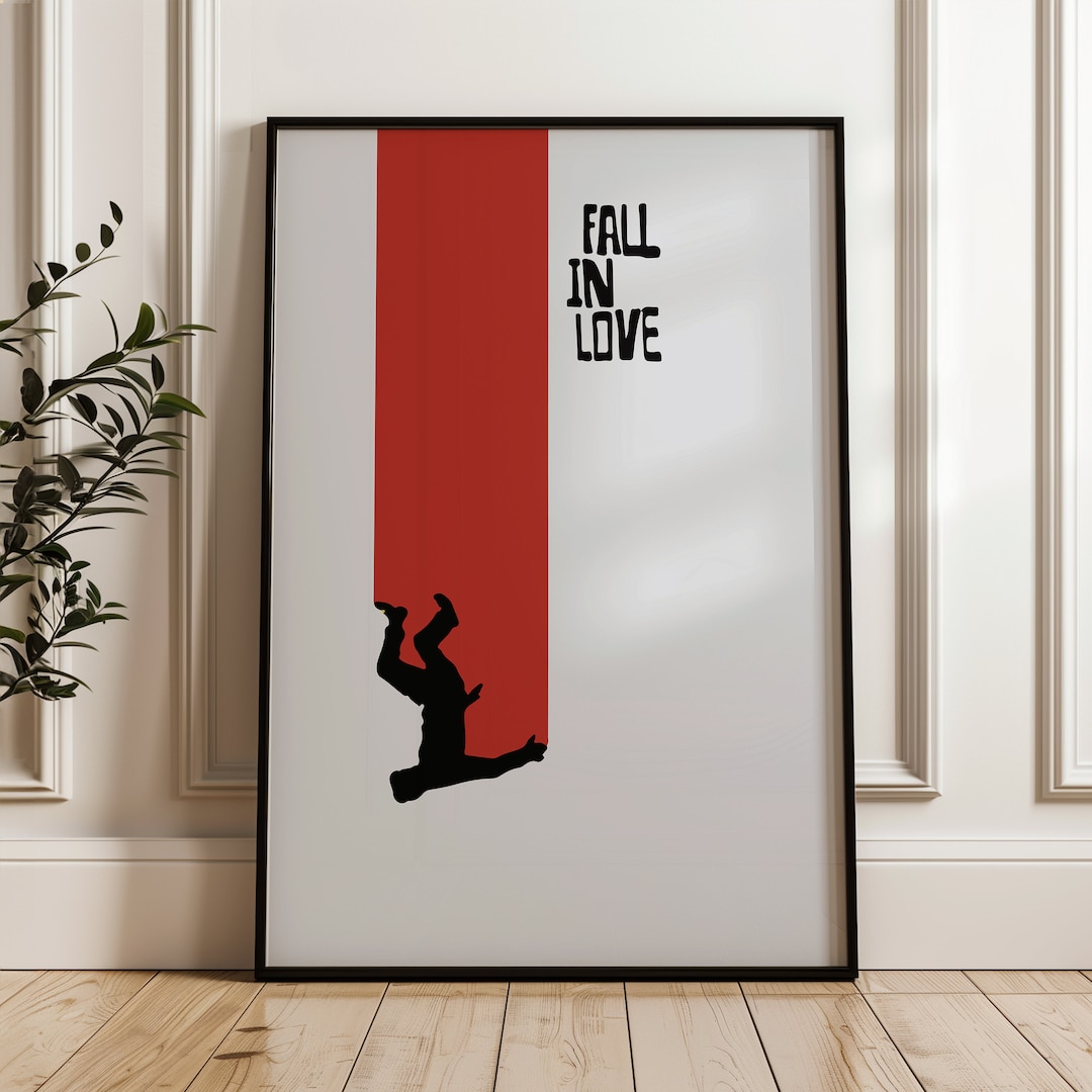 Fall in Love, Minimalism Poster, Art Print, Home Decor, Geometric Art ...