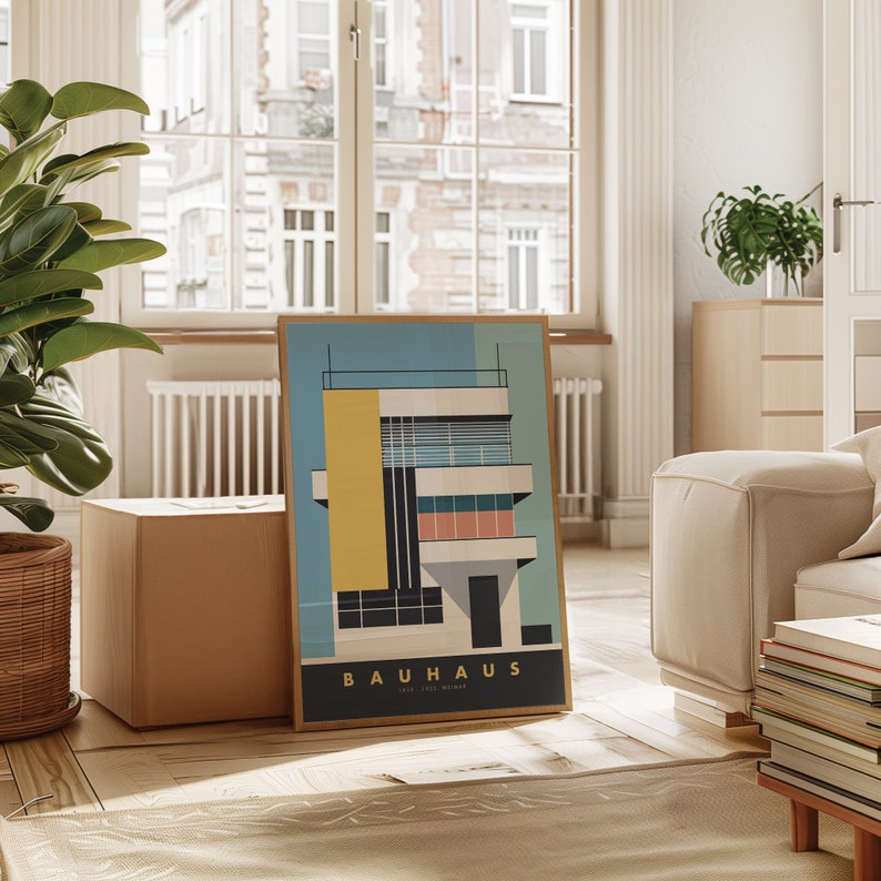 Bauhaus, Architectural Poster, Modern Building Art Print, Minimalism ...