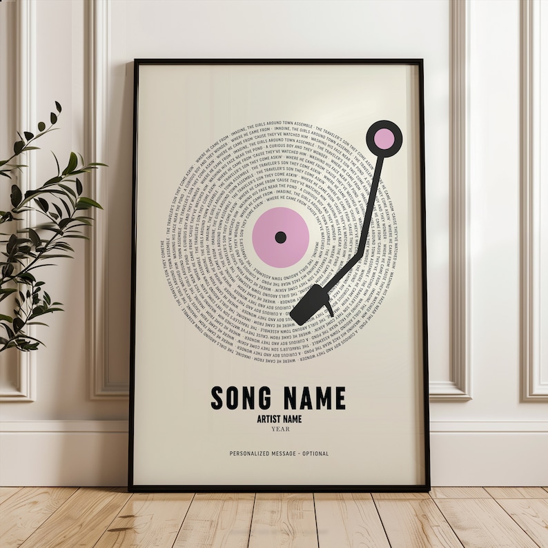 Custom Song Lyrics Print, Customizable Gift, Custom Color Vinyl Poster ...