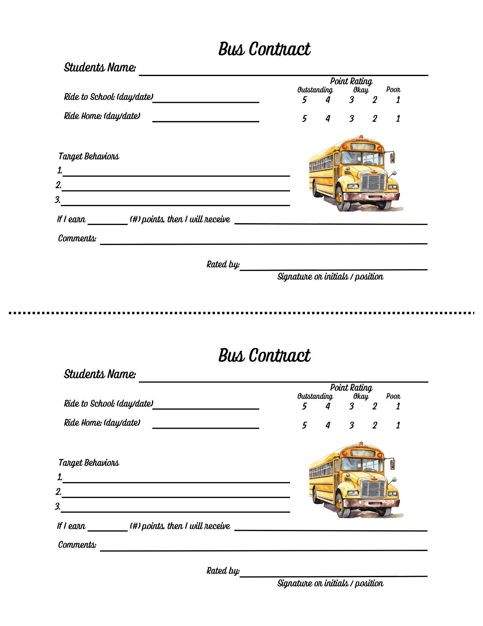 Bus Driver Printable Sheets - Etsy