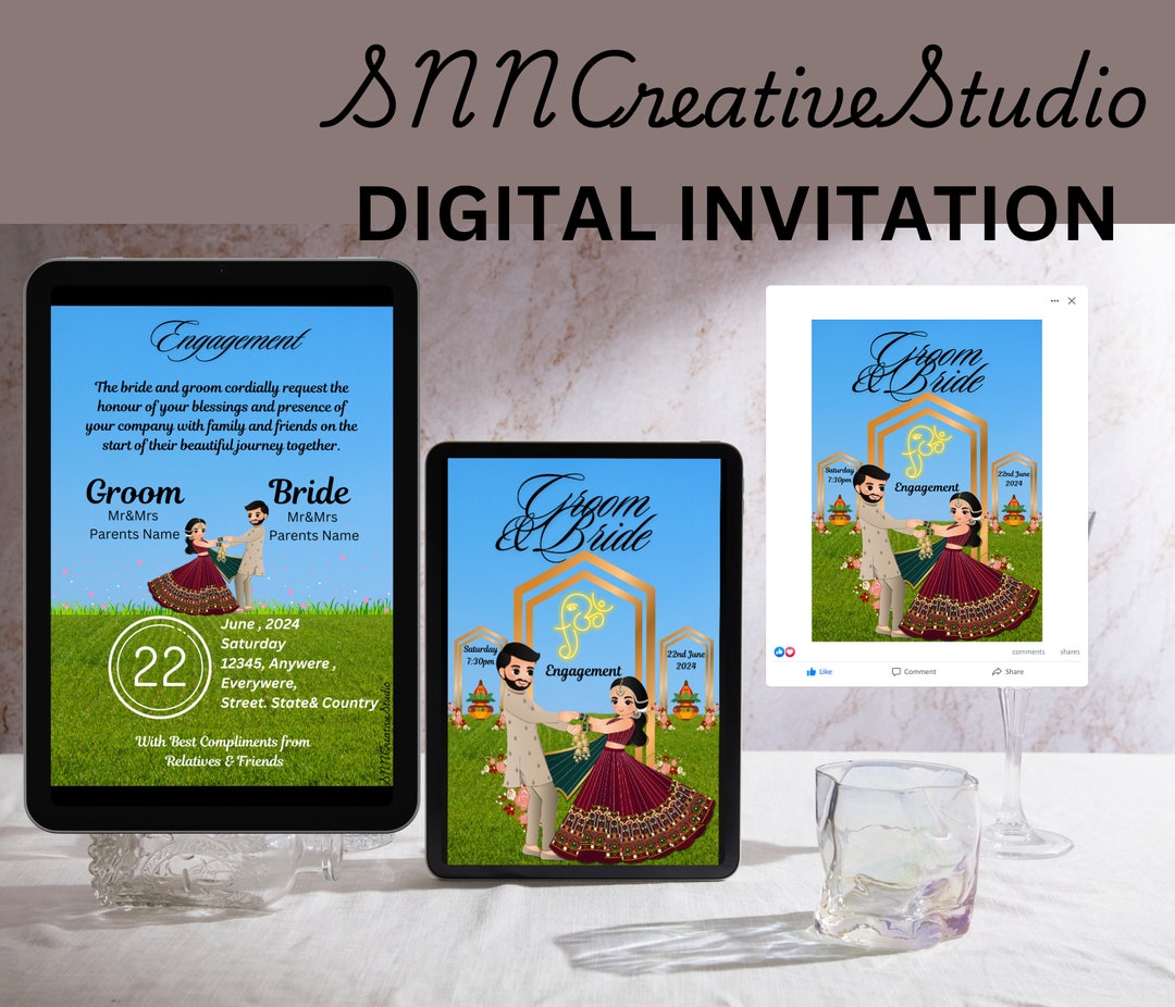 Hindu Wedding Digital Card. Animated Digital Card. Recreate by CANVA ...