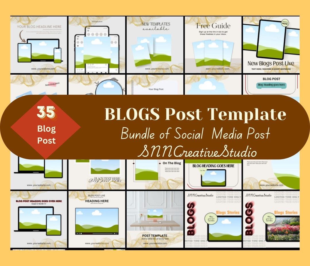 Printable& Editable of 35 Blog Post Template by Snncreativestudio - Etsy