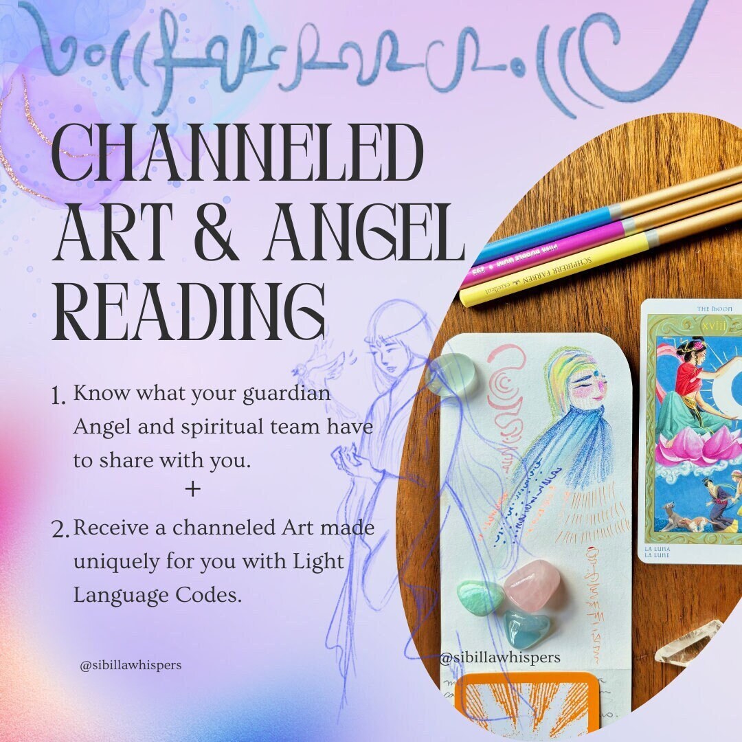 Psychic Guardian Angel Reading & Personalized Channeled Art With Light ...