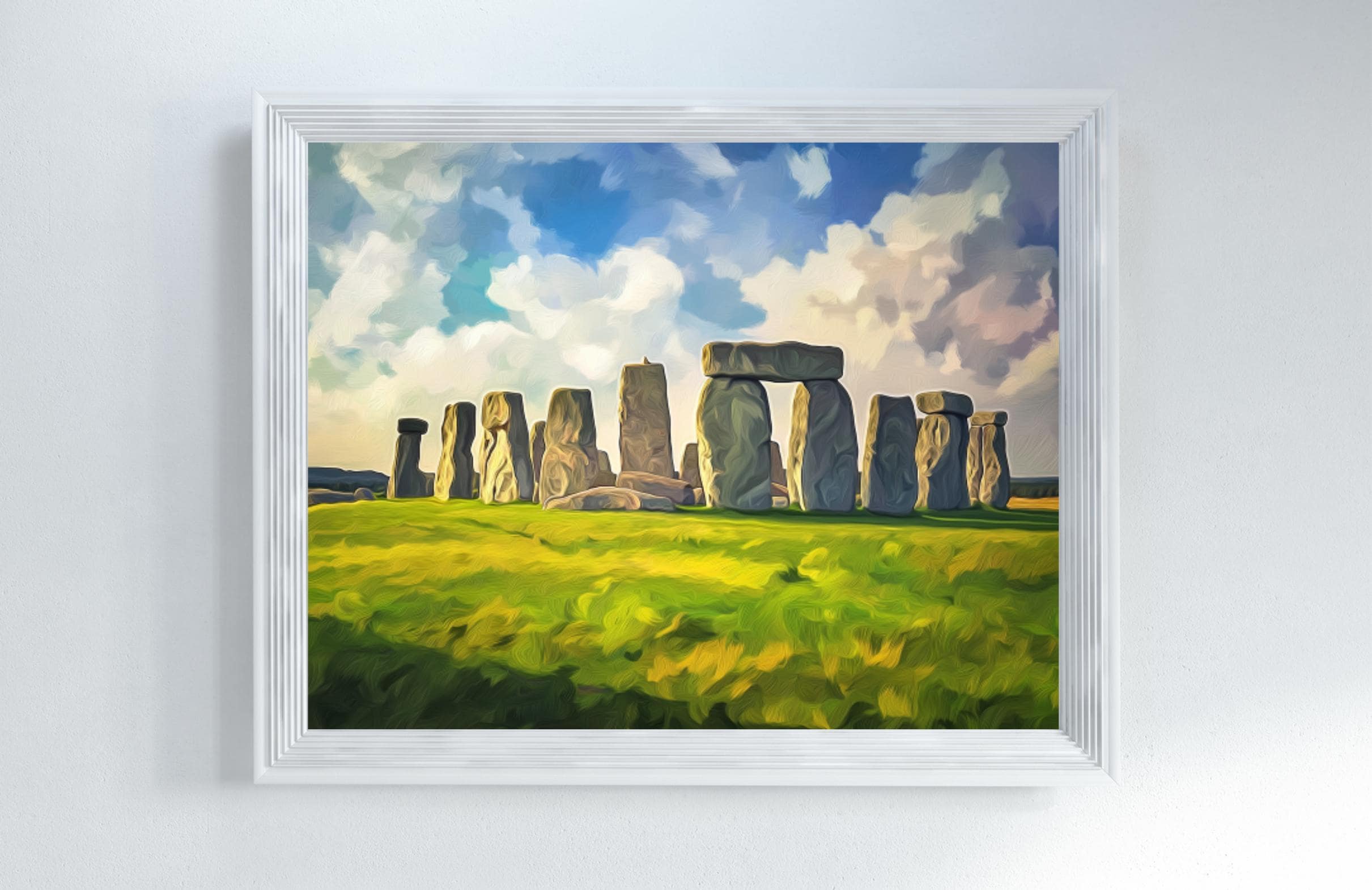 Stonehenge Painting, Digital Download, England Landmark Oil Painting ...