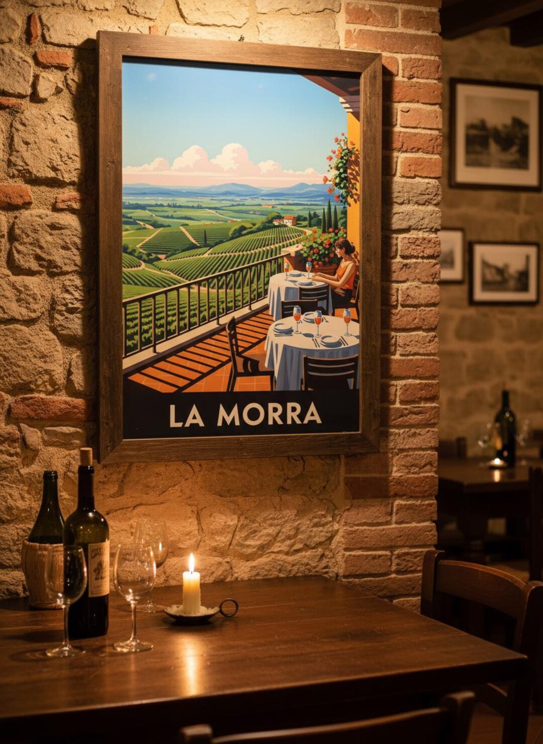 Vintage Poster La Morra Piedmont Italy | Retro Travel Wall Decor Print ...