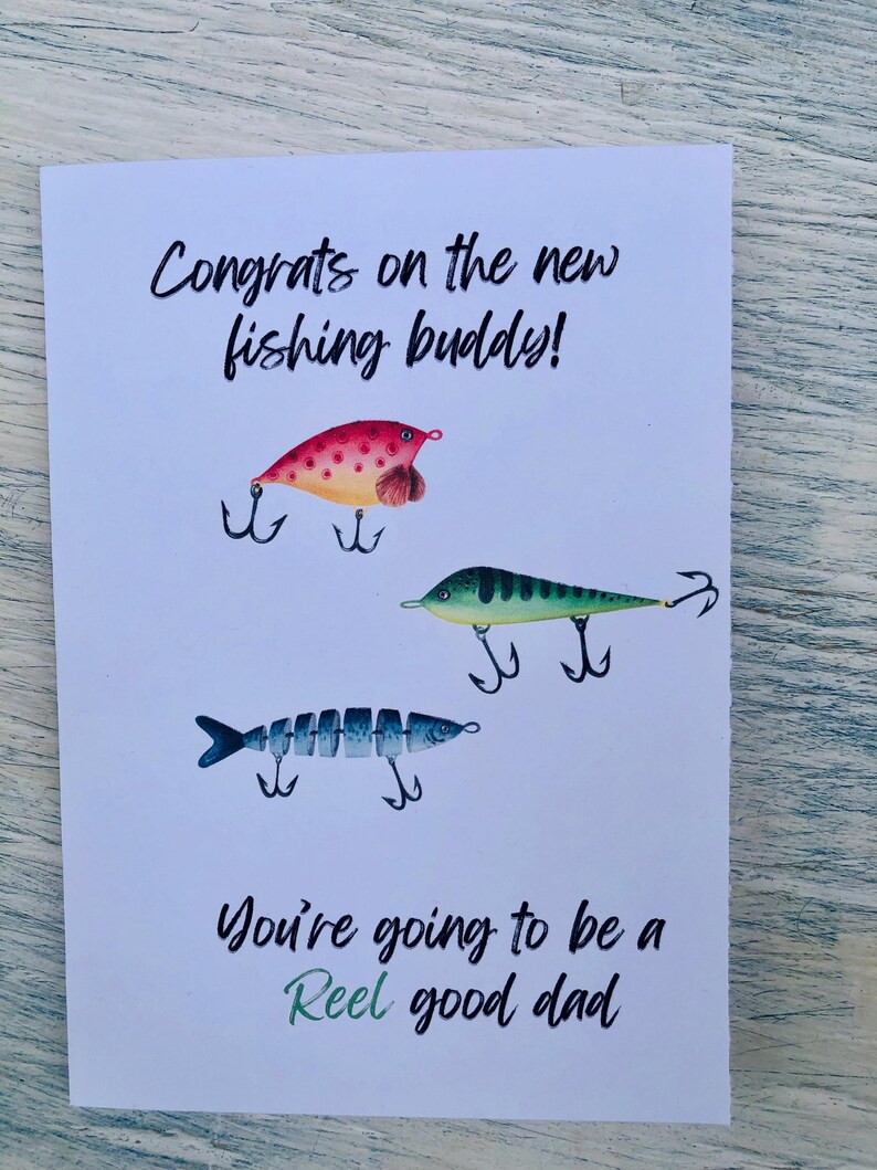 Congrats on the New Fishing Buddy, Baby Shower Card, Digital, Instant ...