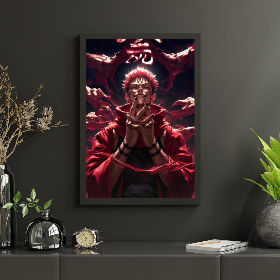 Sukuna Portrait Jujutsu Kaisen Anime Poster | Wall Art for Anime Fans ...