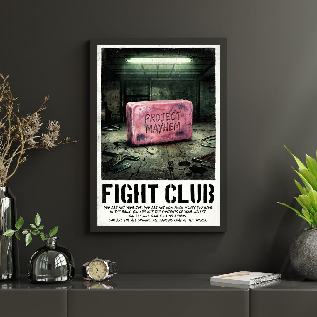 Fight Club Poster, Project Mayhem Soap, Cult Film Art - Etsy