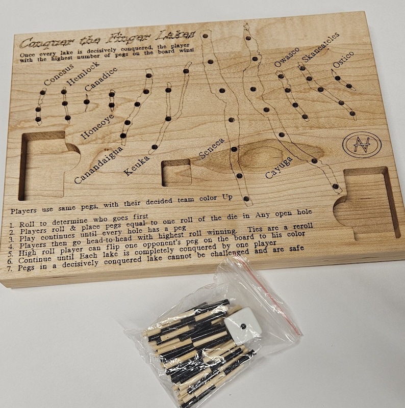 Conquer the Finger Lakes Peg Game - Etsy