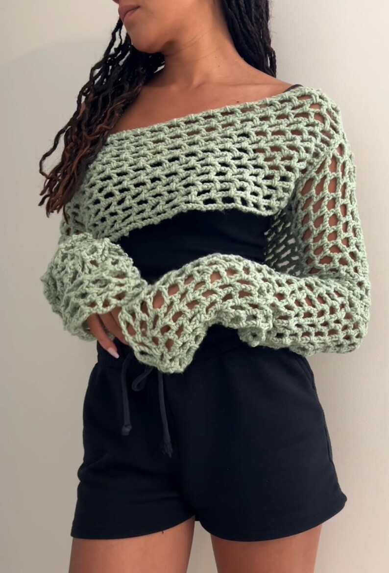 Mesh Cropped Crochet Bolero/shurg - Etsy