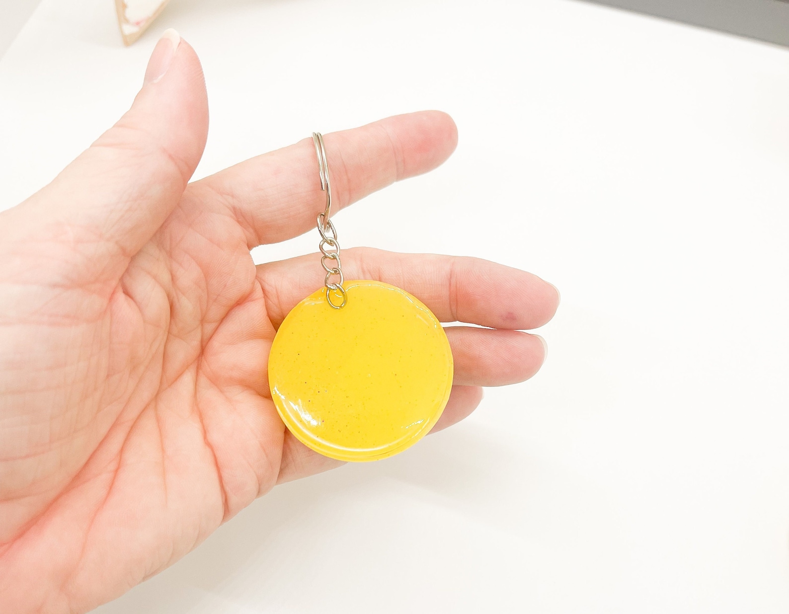 Smiley Face Key Chain, Yellow Sparkly Emoji, Gift for Kid, Happy Face ...