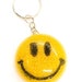 Smiley Face Key Chain, Yellow Sparkly Emoji, Gift for Kid, Happy Face ...