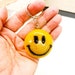 Smiley Face Key Chain, Yellow Sparkly Emoji, Gift for Kid, Happy Face ...