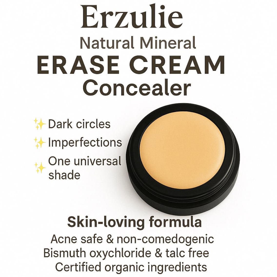Organic Concealer | Erase Cream Concealer Pot | Acne Safe Makeup Non ...
