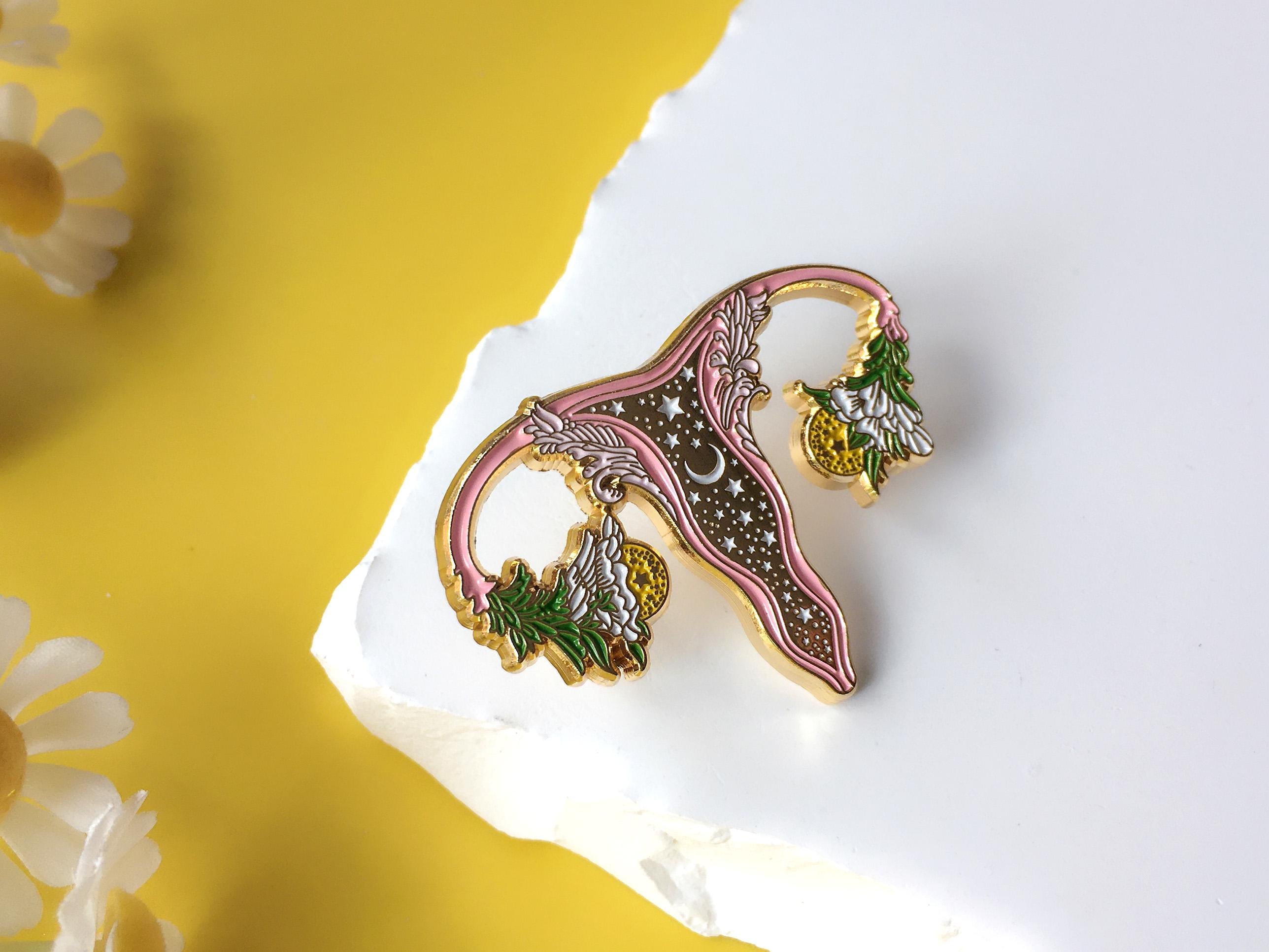 Uterus Ovary Gynecologist Enamel Pin Badge Feminism Pin Lapel Pin ...