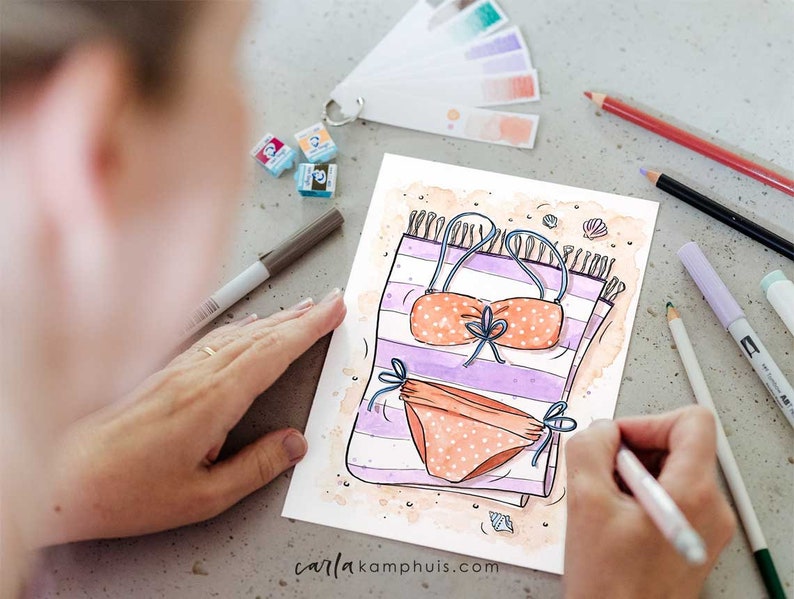 How to Draw Bundle: Summer Fun 3x Step by Step PDF Drawing Guides, Easy ...