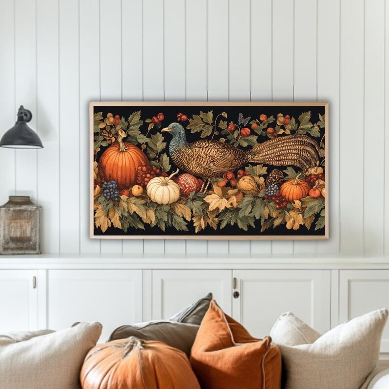 Frame TV Thanksgiving Turkey Vintage Moody Texture Relief Autumn Rustic ...