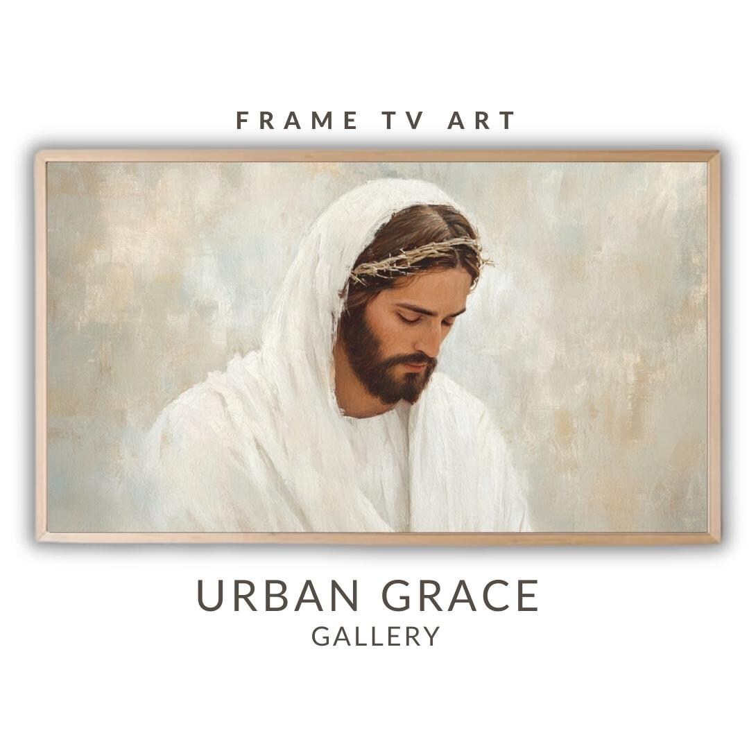Jesus Christ Frame TV Art: Rustic Christian Painting (digital Download ...