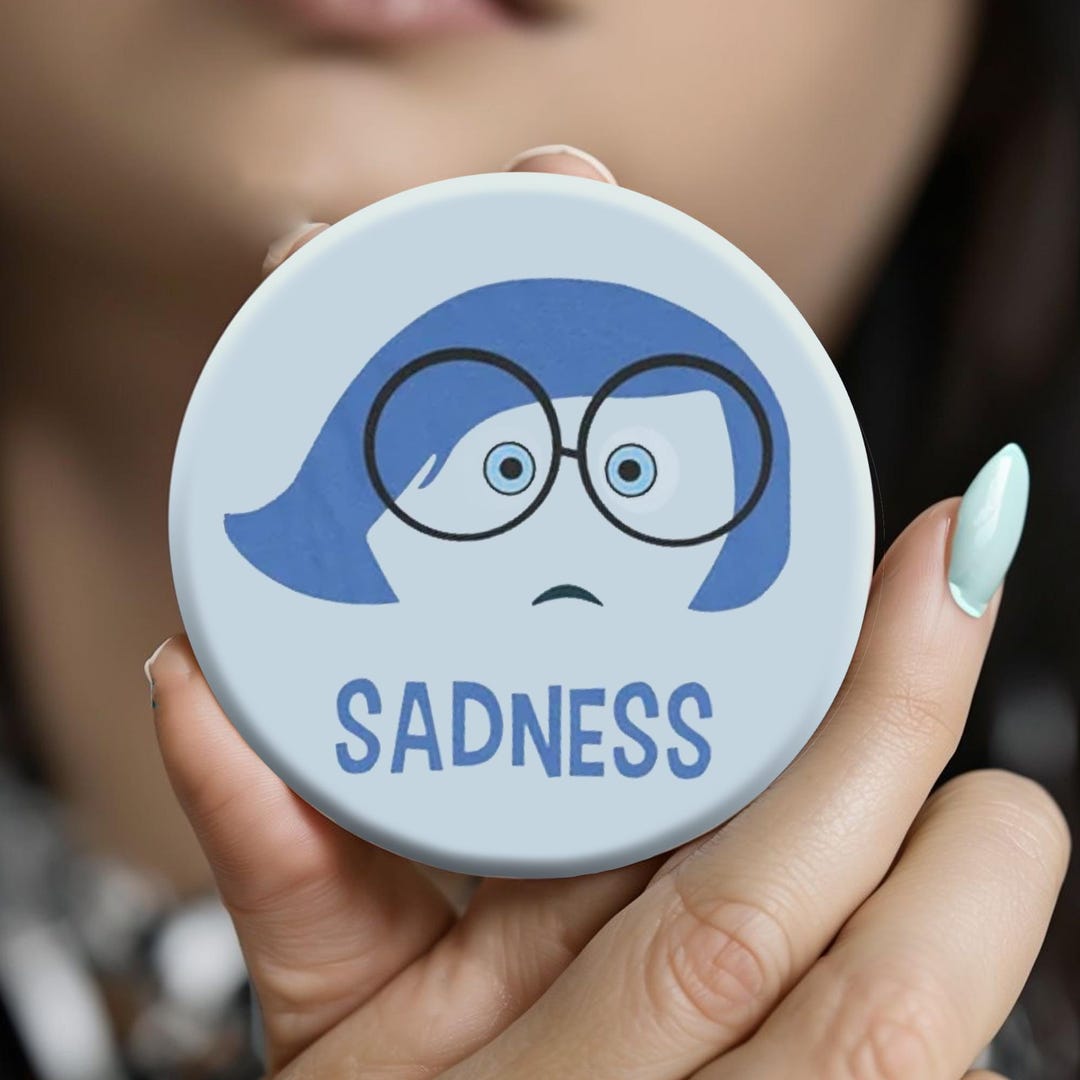 Sadness Inside Out Characters Pin Button, Inside Out Group Matching ...