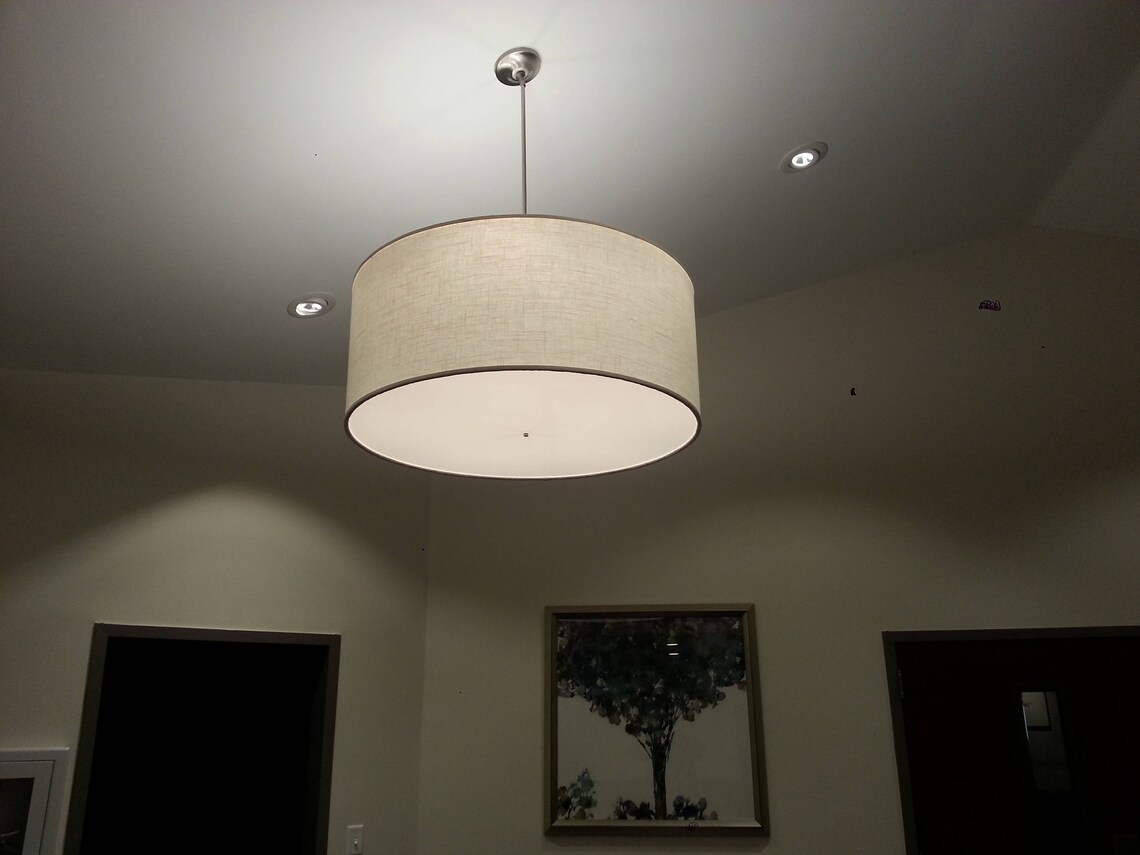 Custom 36 Inch Large Drum Pendant Light Fixture - Etsy