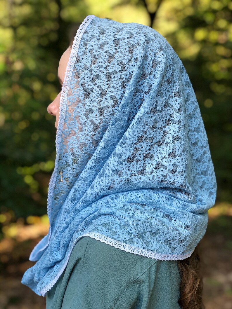 Blue Lace Infinity Chapel Veil for Catholic Women - Etsy
