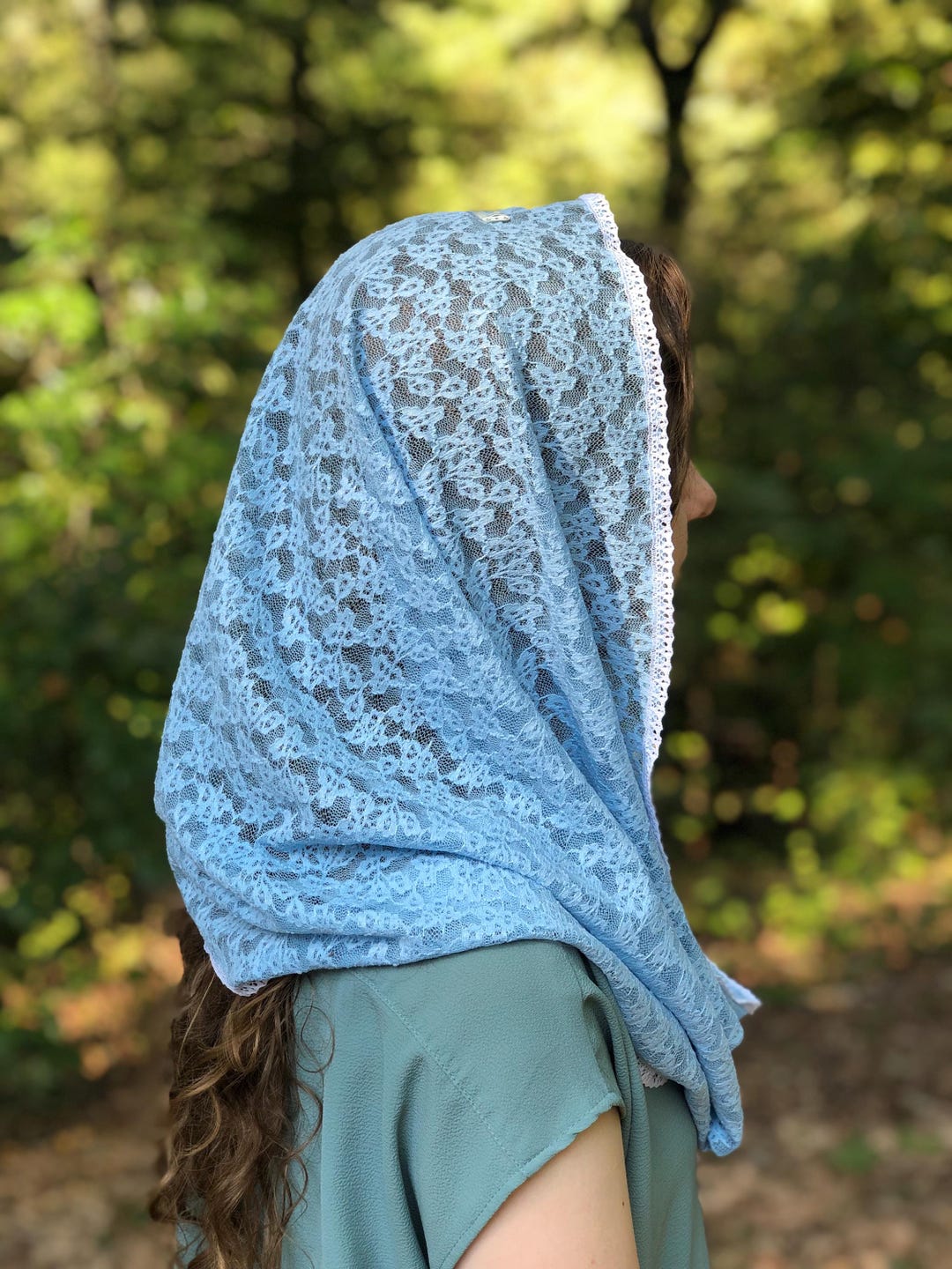 Blue Lace Infinity Chapel Veil for Catholic Women - Etsy