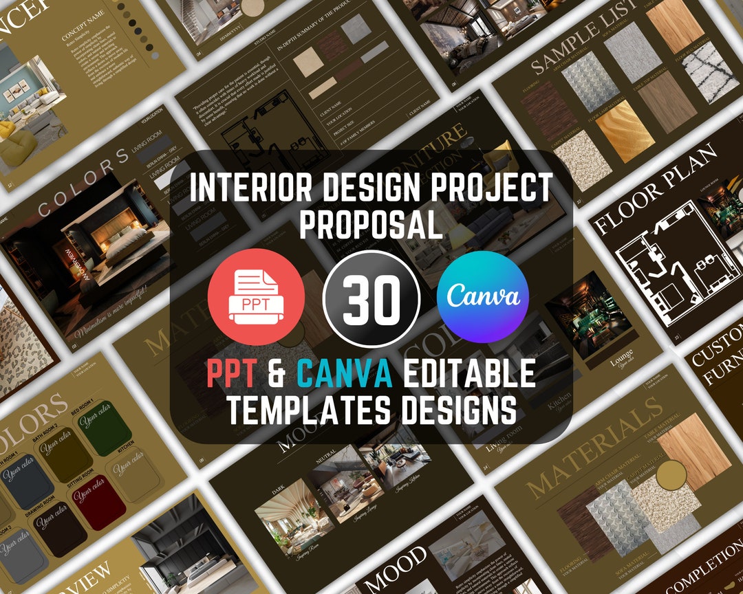 Interior Design Presentation Canva Template, Interior Designer ...