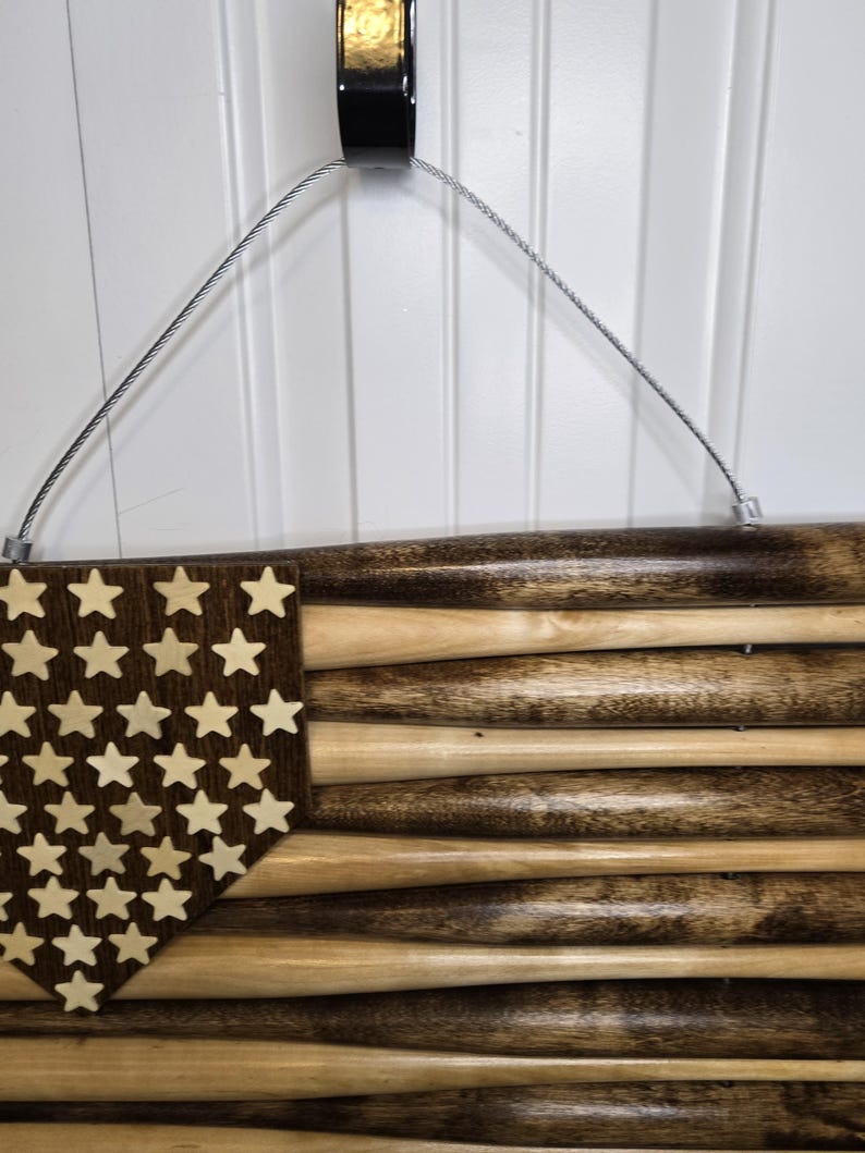 Small Wooden Baseball Bat American Flag - Home Plate Inspired Design ...