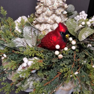 Cardinal and Gold Tree Centerpiece – Winter Woodland Table Décor With ...