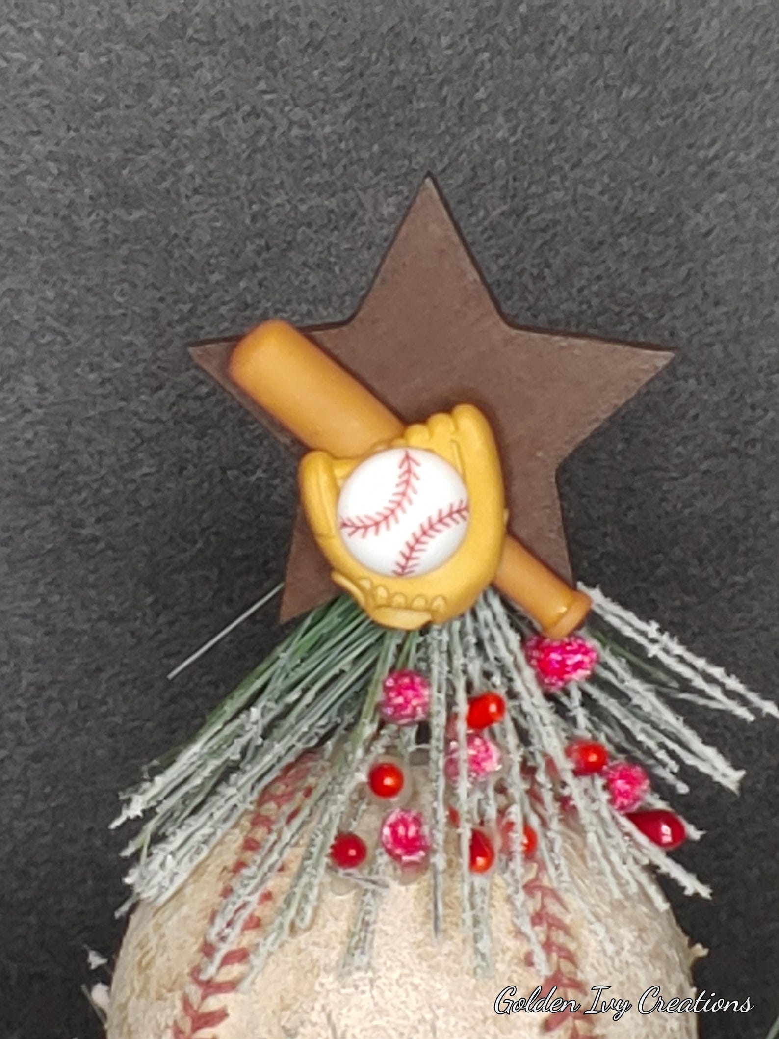 Handcrafted Baseball Christmas Tree With Pine and Berries - Etsy