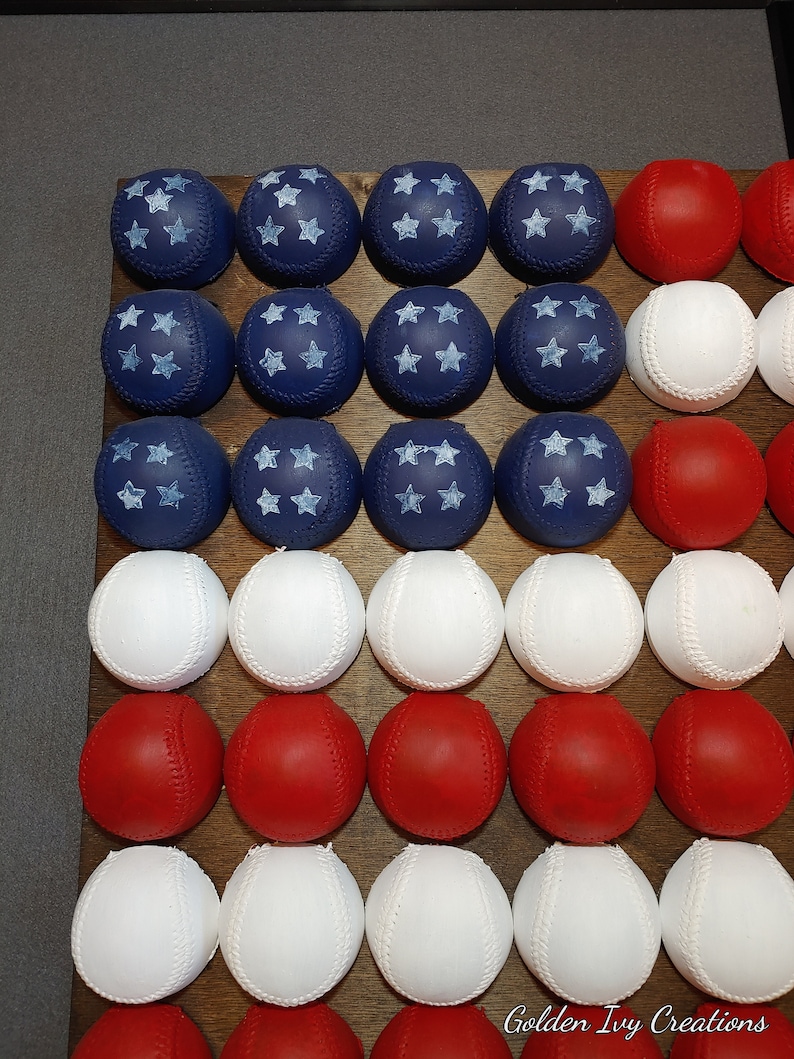 Hand Painted American Flag Baseball Wall Art - Etsy