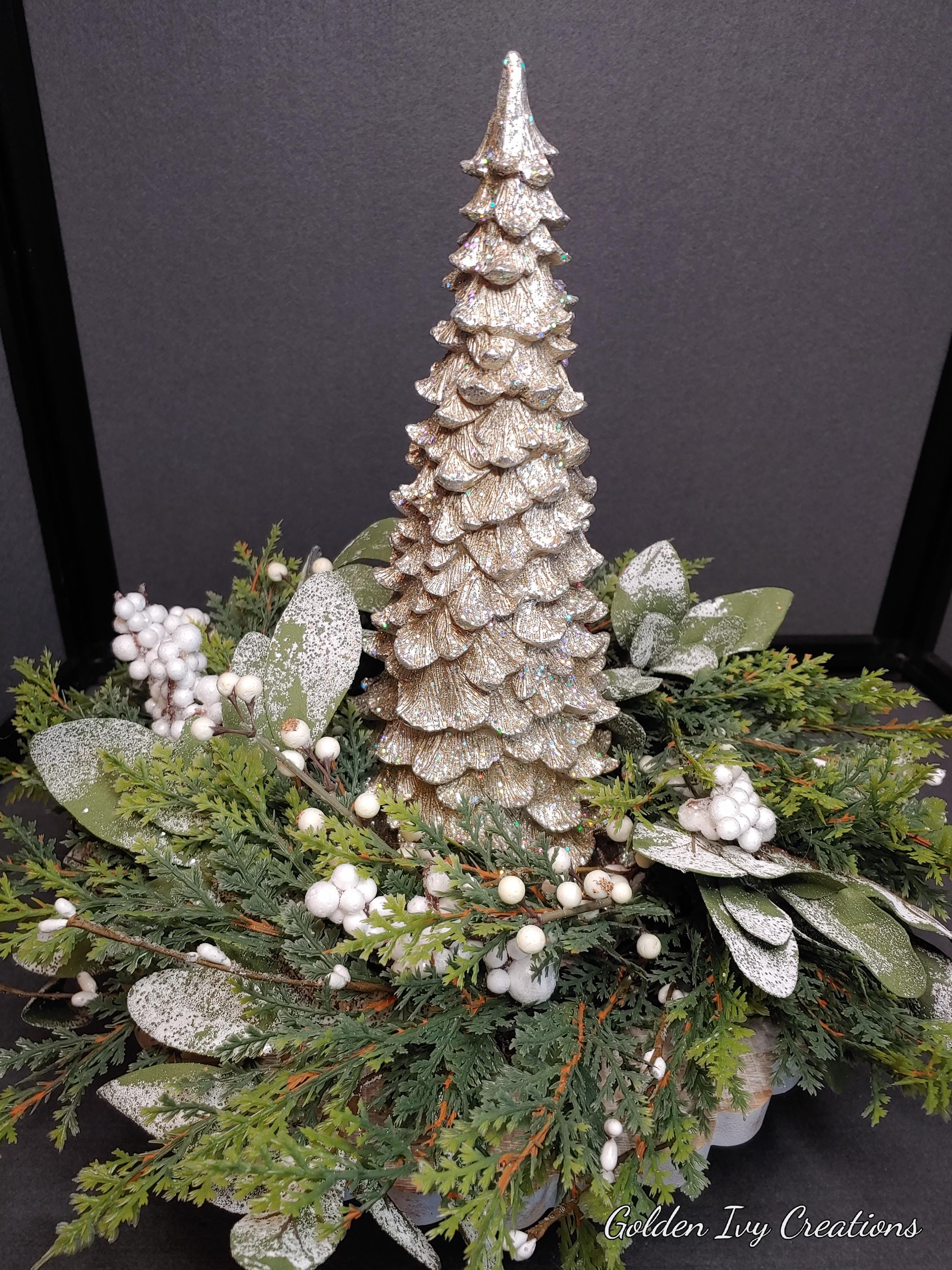 Cardinal and Gold Tree Centerpiece – Winter Woodland Table Décor With ...