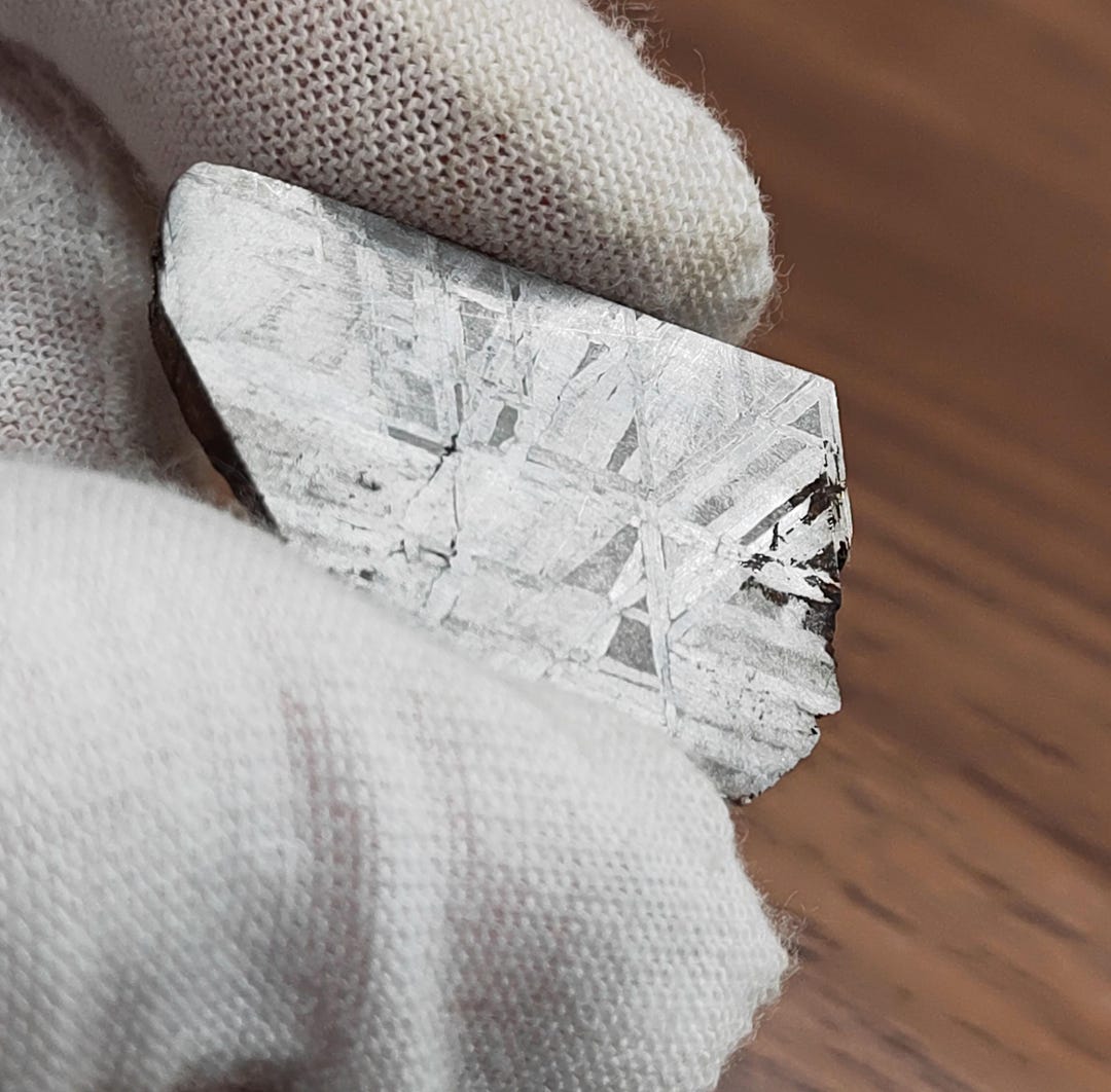 12.9g New Muonionalusta Meteorite Slice, Natural Iron Meteorite Slice ...