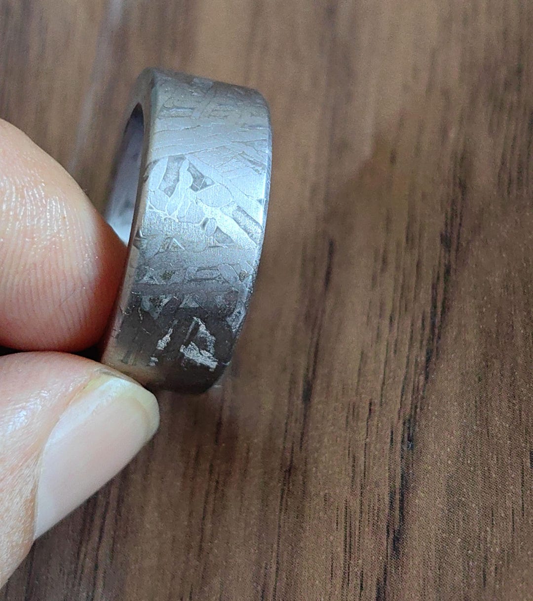 Thicken Handmade Meteorite Ring, Muonionalusta IRON Meteorite Ring ,men ...