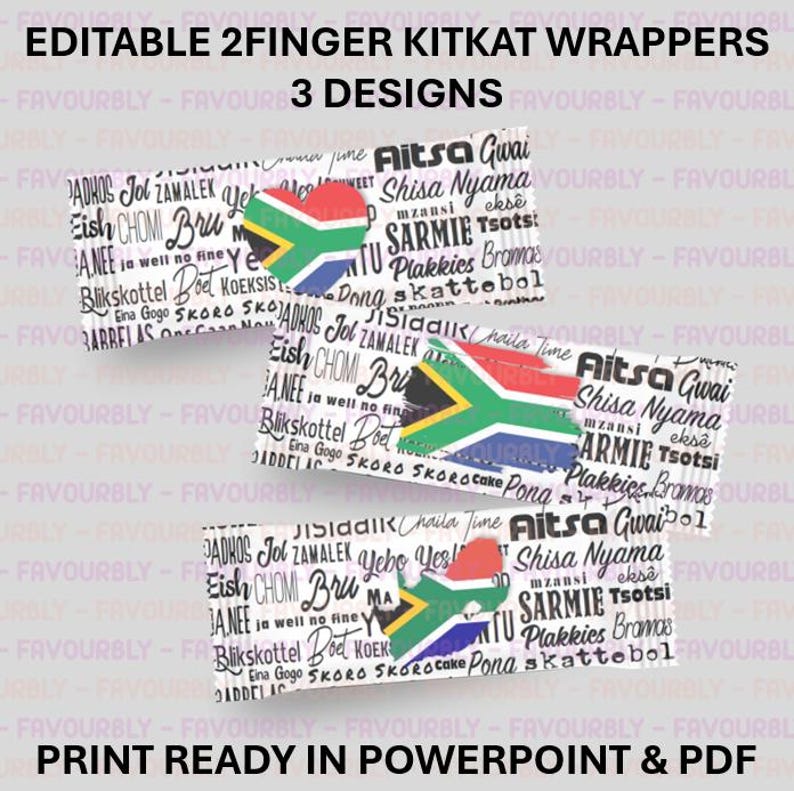 South Africa 2finger Kitkat Wrappers | SA Flag | Kitkat Wrapper ...